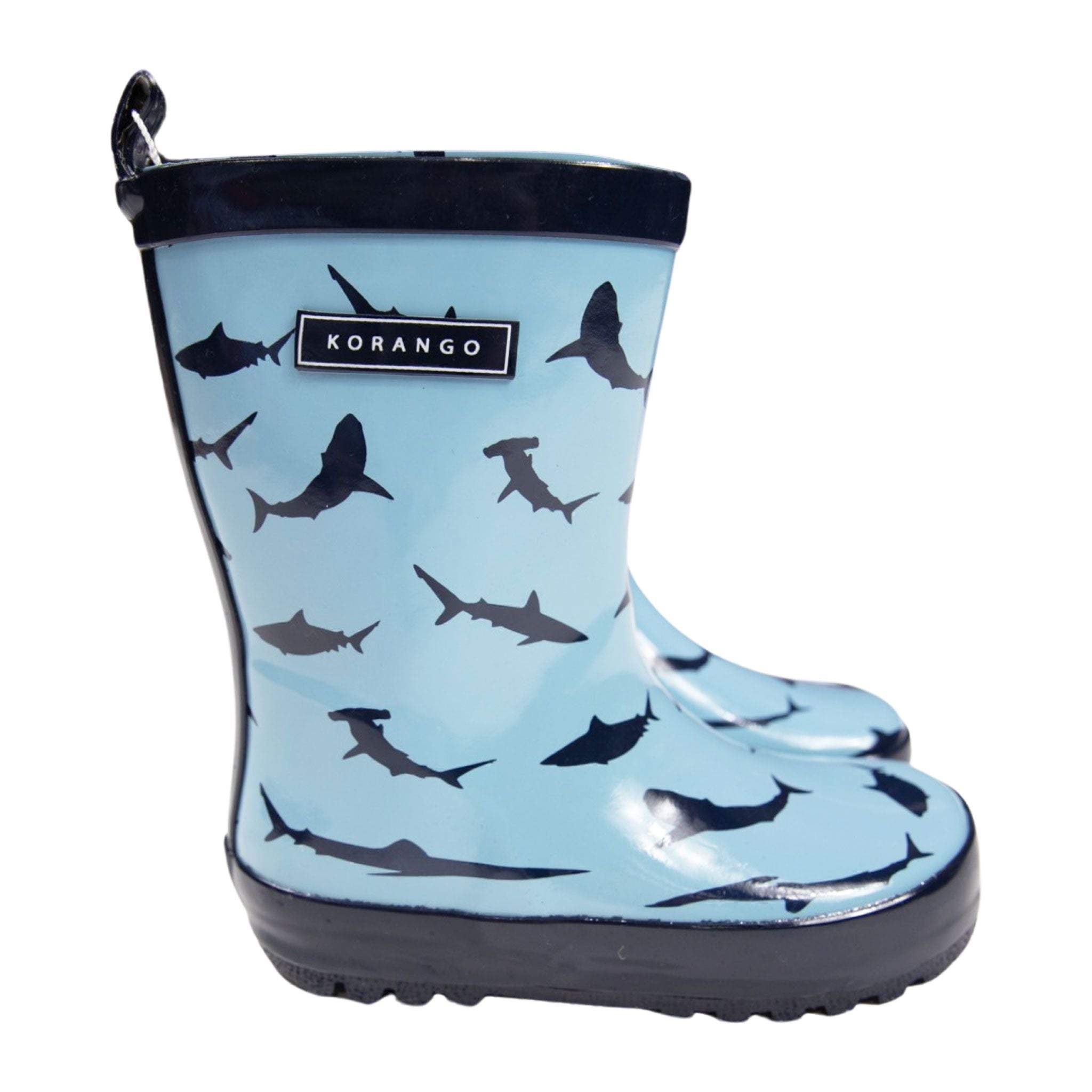 Shark Print Gumboot Blue – Korango