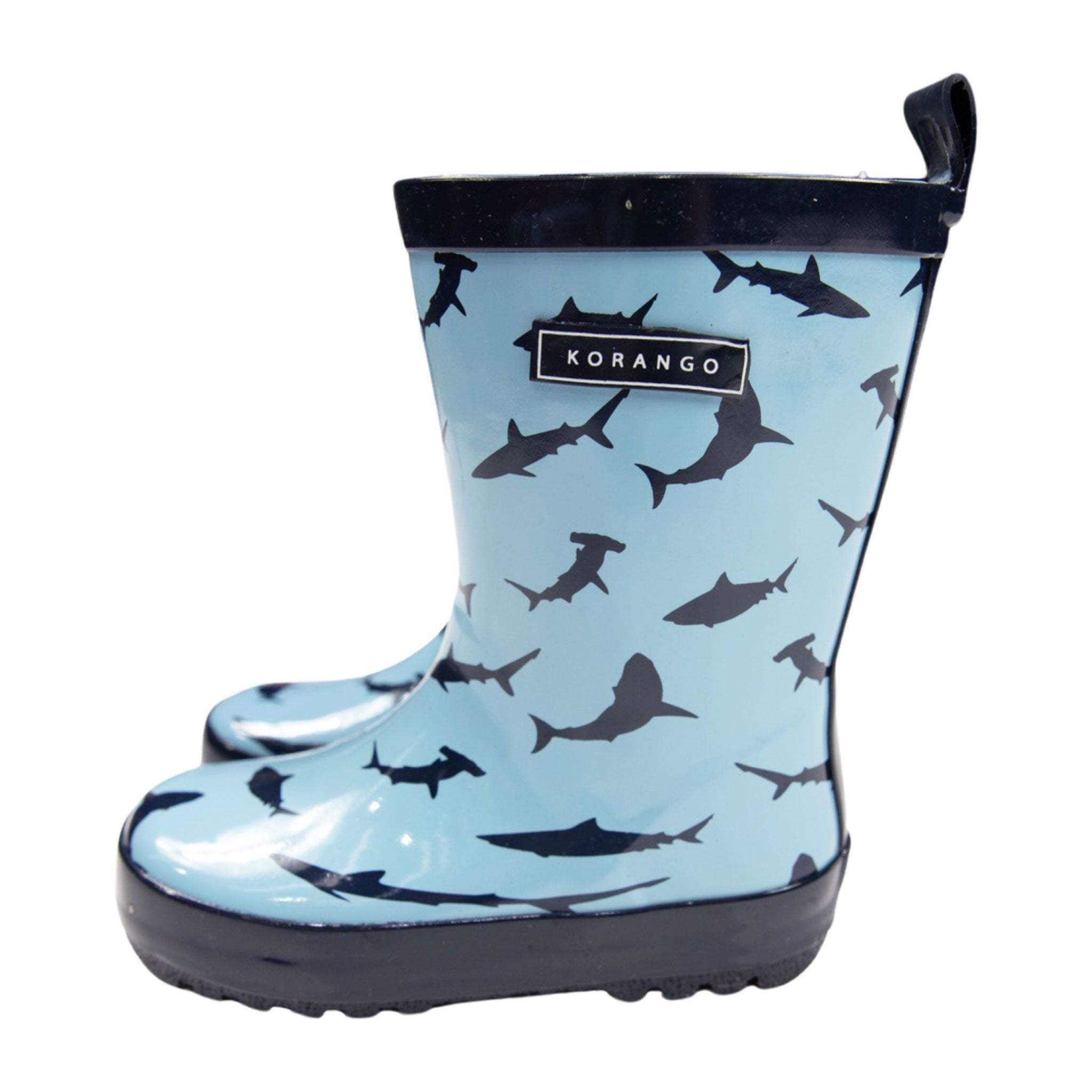 Shark Print Gumboot Blue – Korango